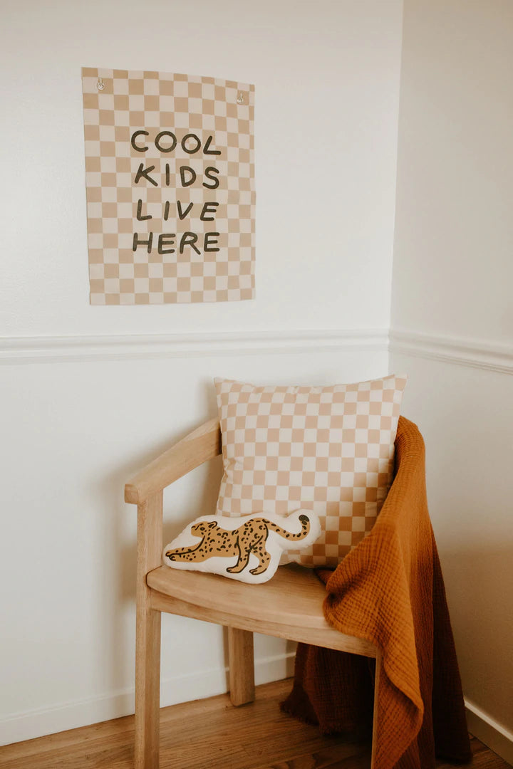 Cool Kids Banner - Taupe Checkered – Little Bambino Bear